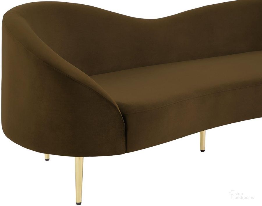 Ritz Brown Velvet Sofa by Meridian | 1StopBedrooms
