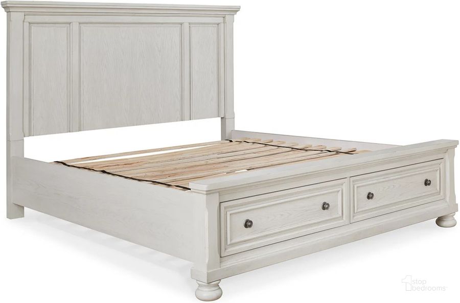 Robbinsdale Queen Panel Storage Bed In Antique White by Ashley ...