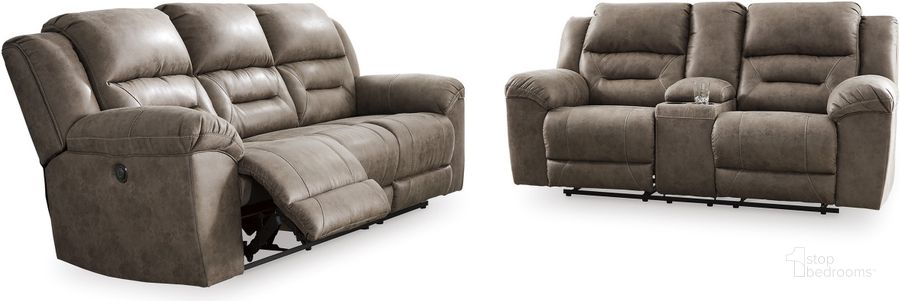 Stoneland Power Reclining Living Room Set In Fossil by Ashley Furniture ...