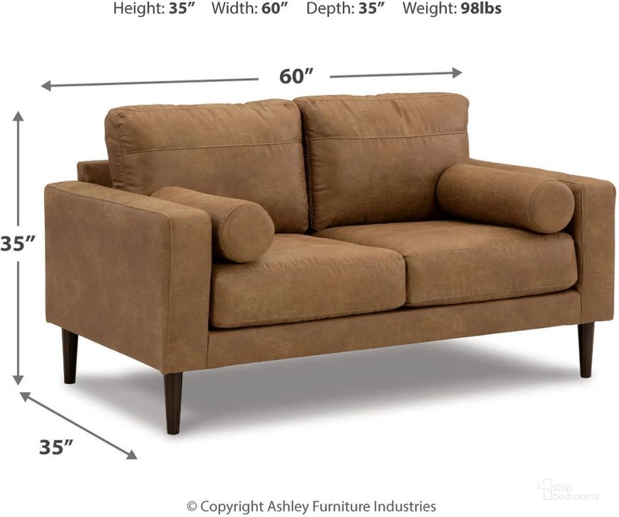 Telora Loveseat In Caramel by Ashley Furniture | 1StopBedrooms