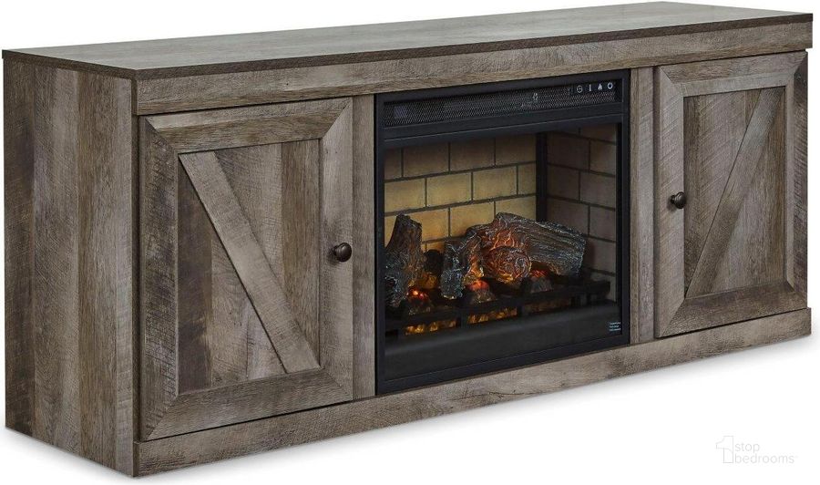 Wynnlow Gray Entertainment Center with Electric Fireplace by Ashley ...
