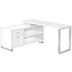 72 Inch White And Silver Executive Corner Compter Desk by Monarch ...