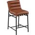 Burke Vegan Leather Counter Stool In Cognac by Meridian | 1StopBedrooms