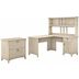 Bush Furniture Salinas 60W L Shaped Desk with Hutch and Lateral File ...
