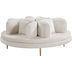 Circlet Velvet Round Sofa Settee In Cream by Meridian | 1StopBedrooms