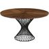 Cirque 54 Inch Round Walnut Wood and Metal Pedestal Dining Table by ...