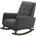 Demetrius Dark Grey Velvet Fabric Rocking Chair by Ashcroft Furniture ...