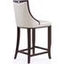 Emperor Bar Stool in Pearl White and Walnut by Manhattan Comfort ...