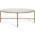 Jessa Oval Metal Coffee Table In White and Brushed Brass by Safavieh ...