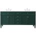 Park Avenue 72 Inch Double Bathroom Vanity In Green by Elegant Lighting ...