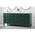 Park Avenue 72 Inch Double Bathroom Vanity In Green by Elegant Lighting ...
