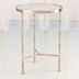 Spike Accent Table In Antique Nickel With White Marble by Global Views | 1StopBedrooms