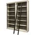 Toulouse 96 Inch Tall Wall Bookcase with Ladder In Aged Chateau White ...