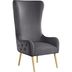Venetian Gray Tufted Velvet High Back Arm Chair by Best Master ...