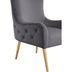 Venetian Gray Tufted Velvet High Back Arm Chair by Best Master ...