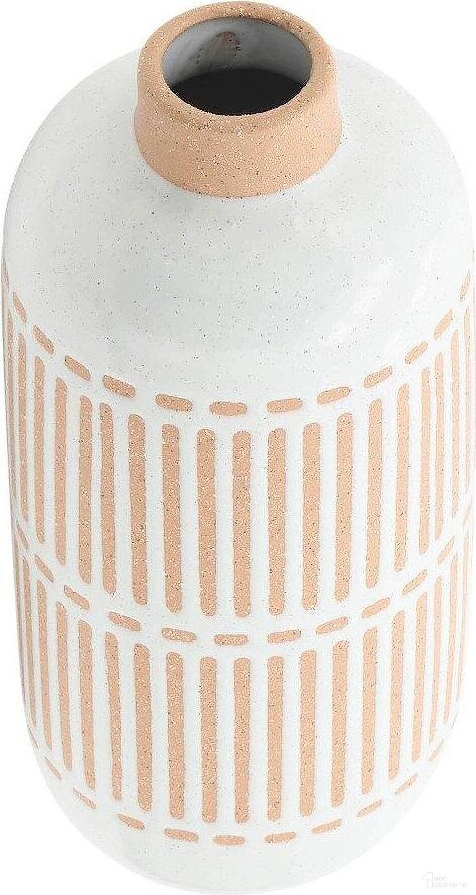12 Inch Round Aztec Vase In Ivory by Sagebrook | 1StopBedrooms