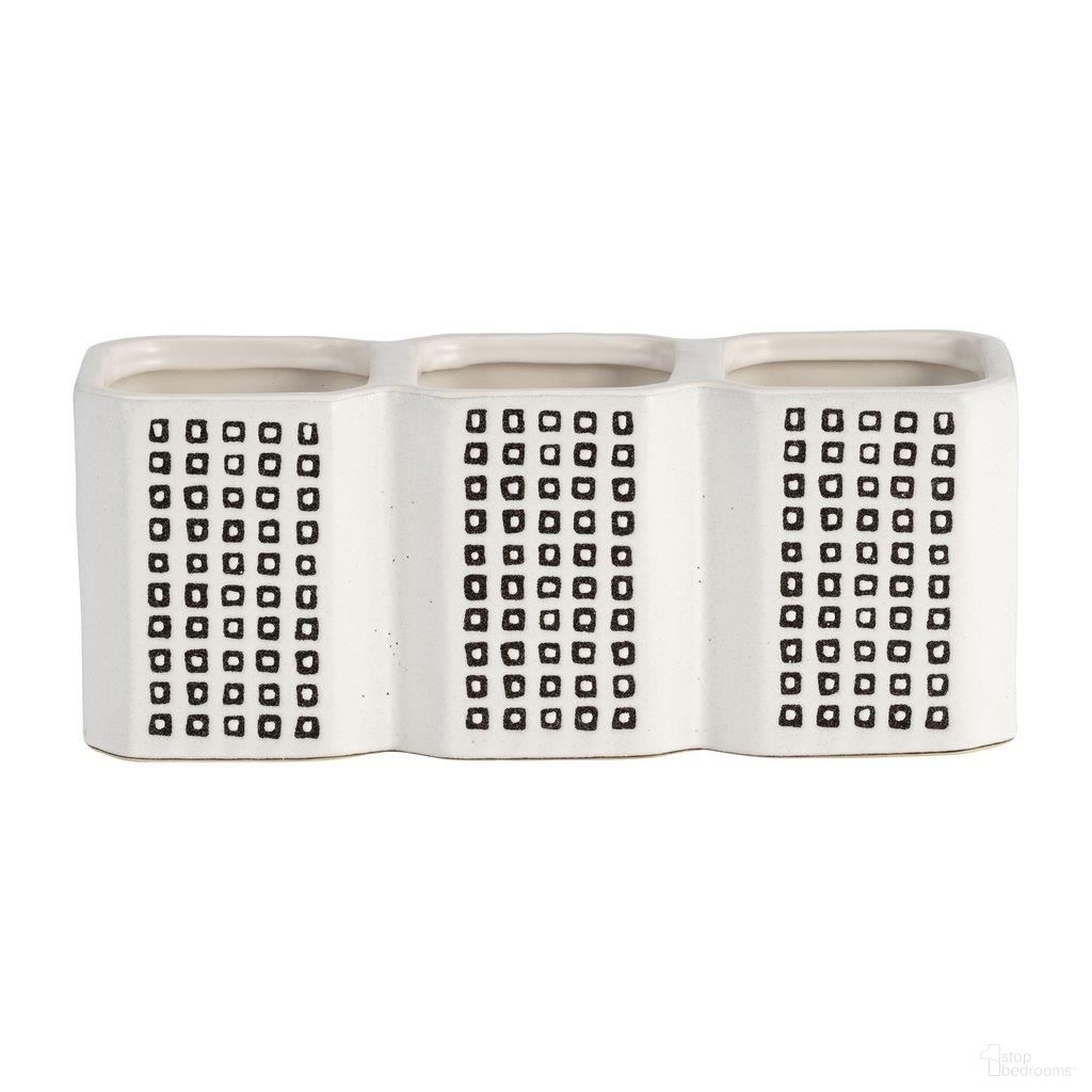 3-Cup Dotted Pen Holder In Black by Sagebrook | 1StopBedrooms