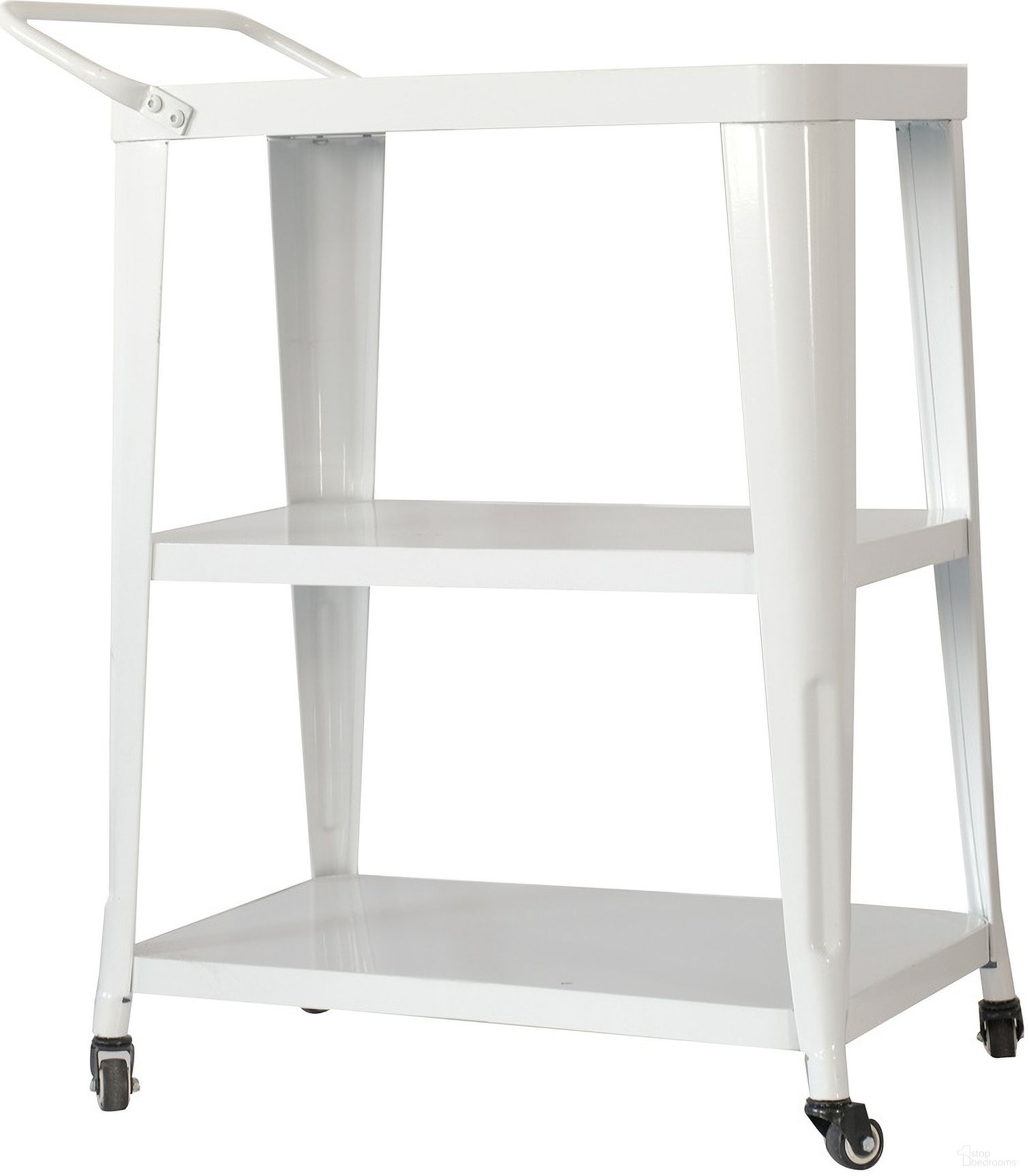 3-Tiered Dining Cart with Swivel Wheels In White by AC Pacific ...