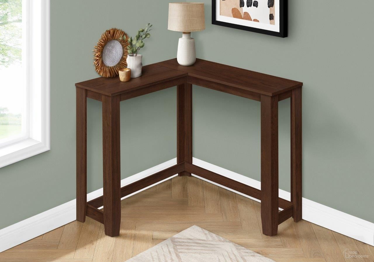 36 Inch Cherry Corner Console by Monarch Specialties | 1StopBedrooms