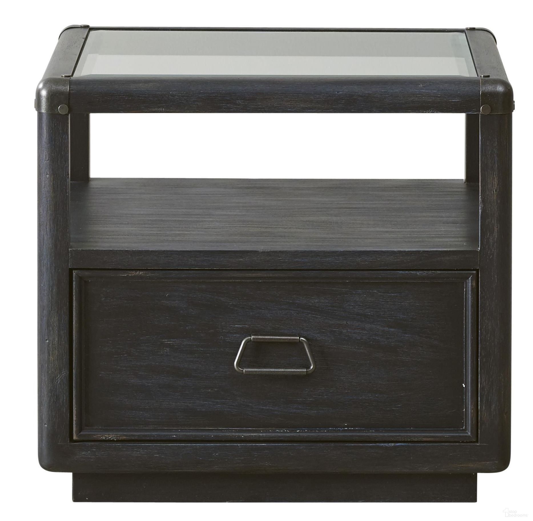 Vintage Tempo Unique Charcoal End Table by Pulaski | 1StopBedrooms