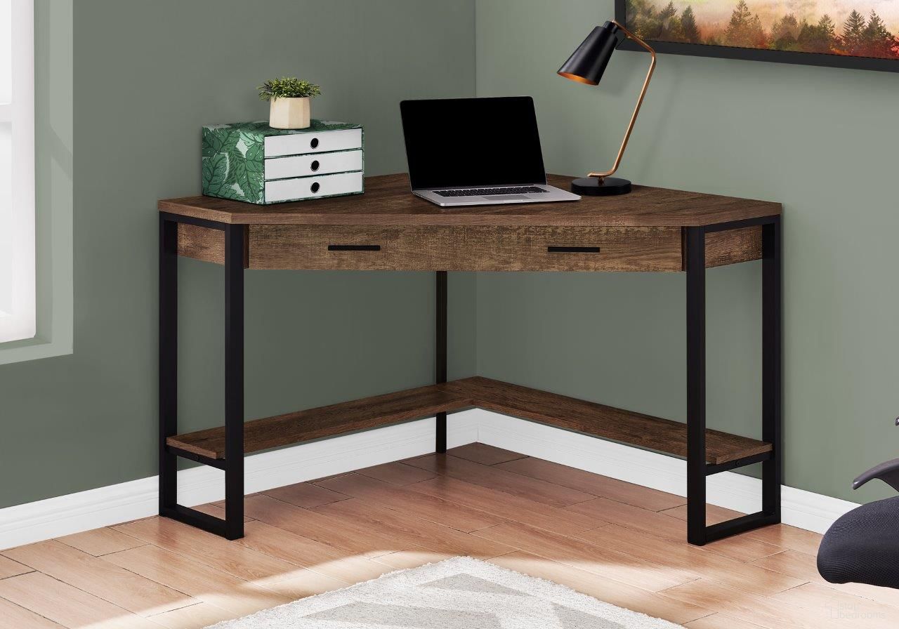 42 Inch Computer Desk In Brown Reclaimed Wood Corner by Monarch ...