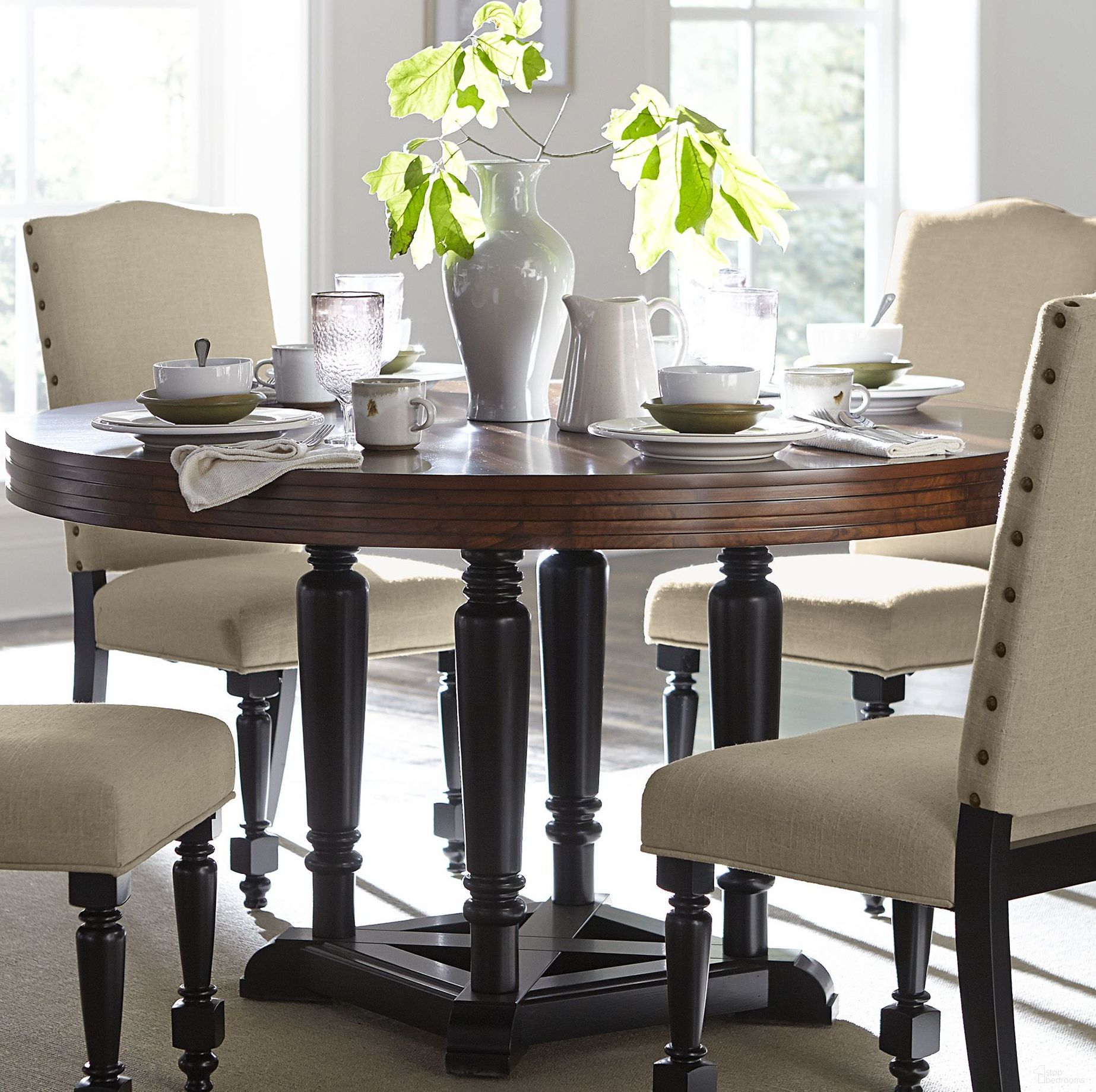 Blossomwood Brown Round Dining Table by Homelegance | 1StopBedrooms