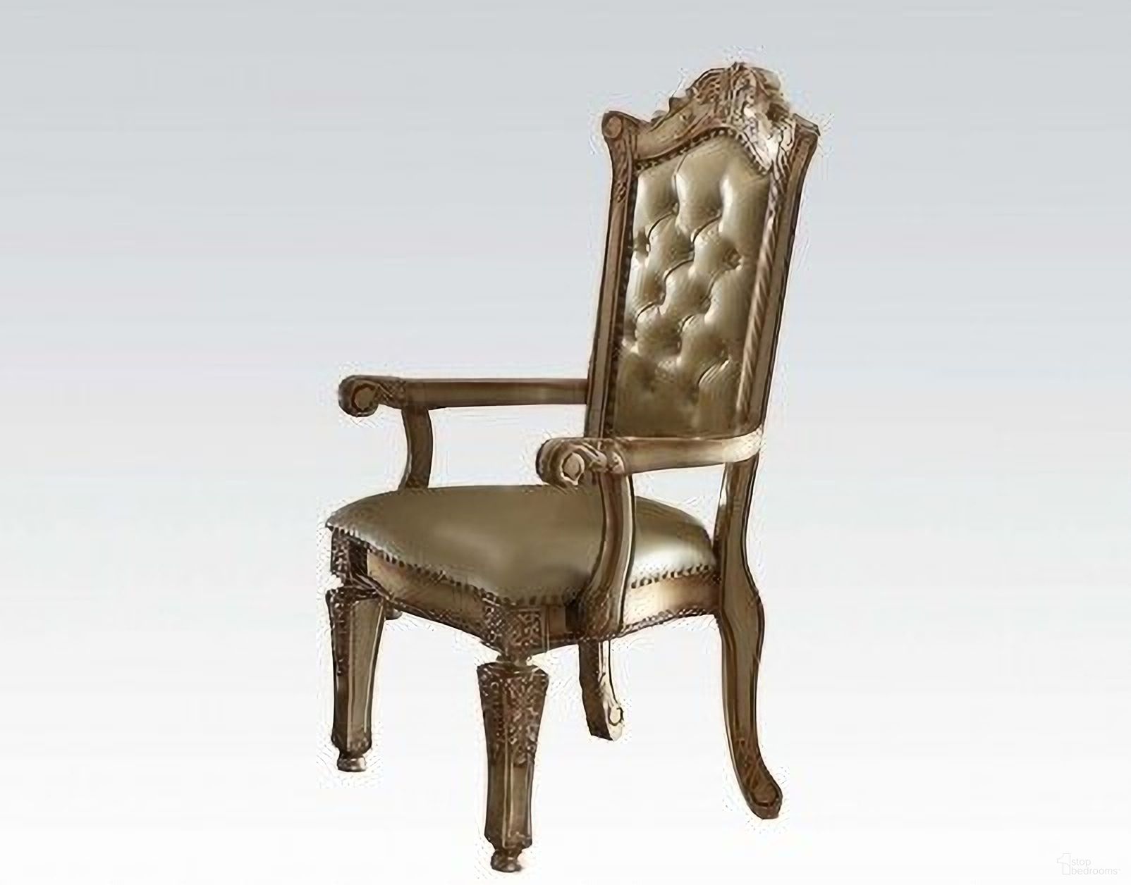 Acme Vendome 9-Piece Double Pedestal Dining Set in Gold Patina ...