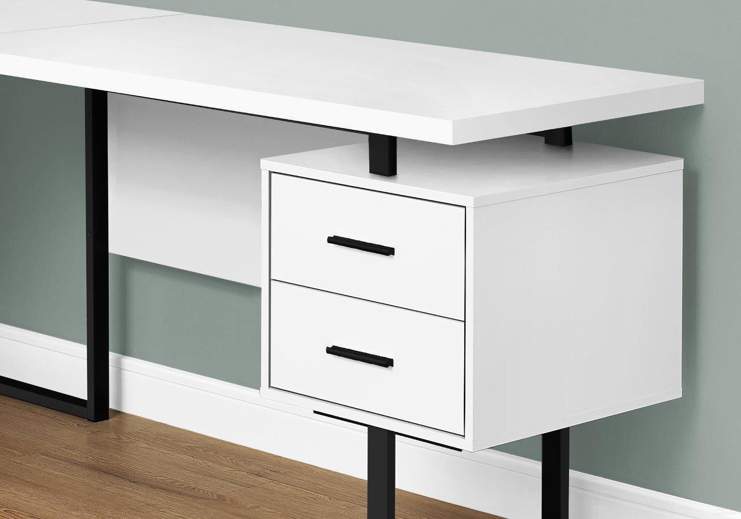 70 Inch Computer Desk In White With Left Or Right Face by Monarch ...