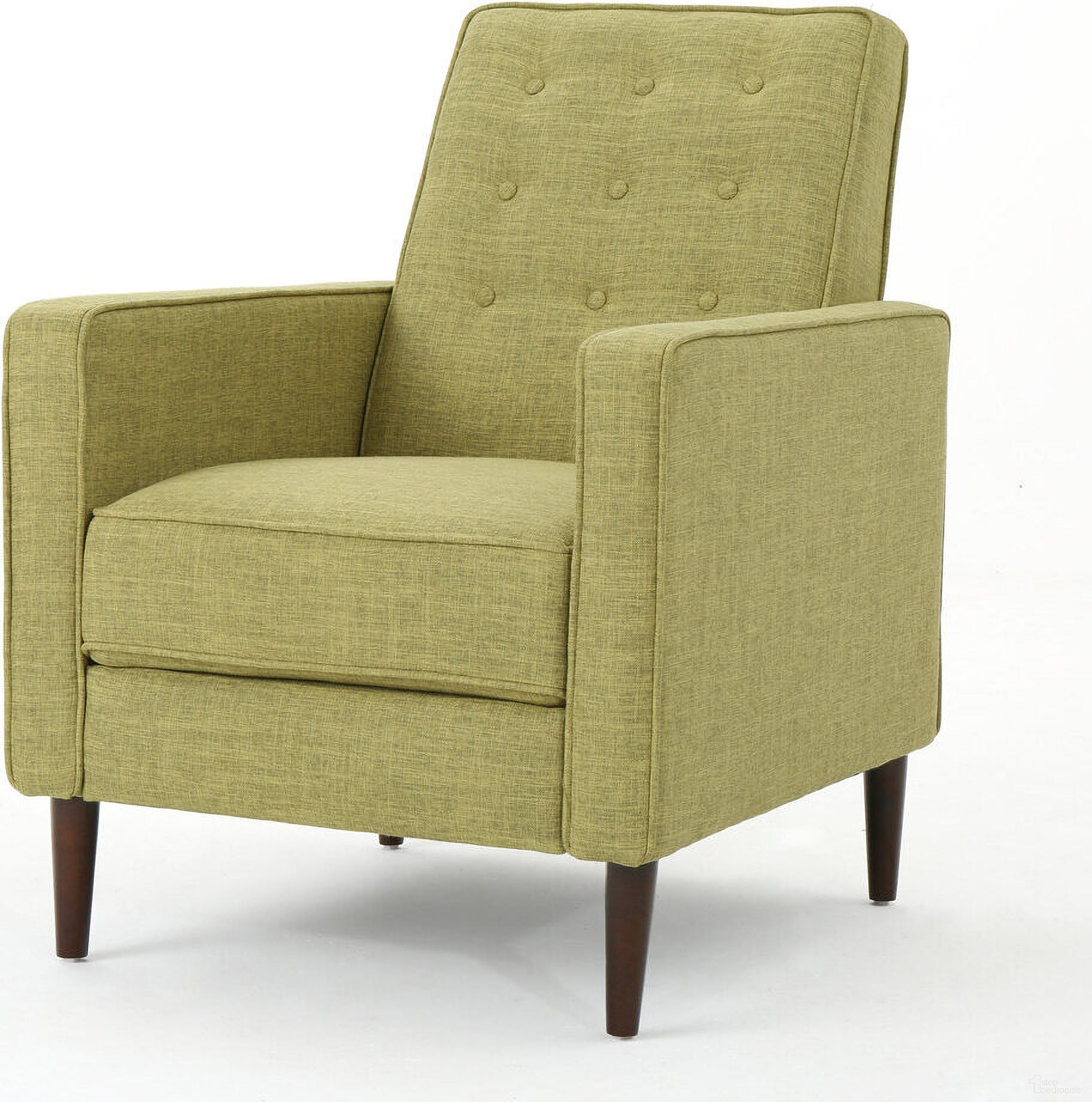 Aerial Upholstered Recliner Chair with Button Tufted Back and Wood Legs ...