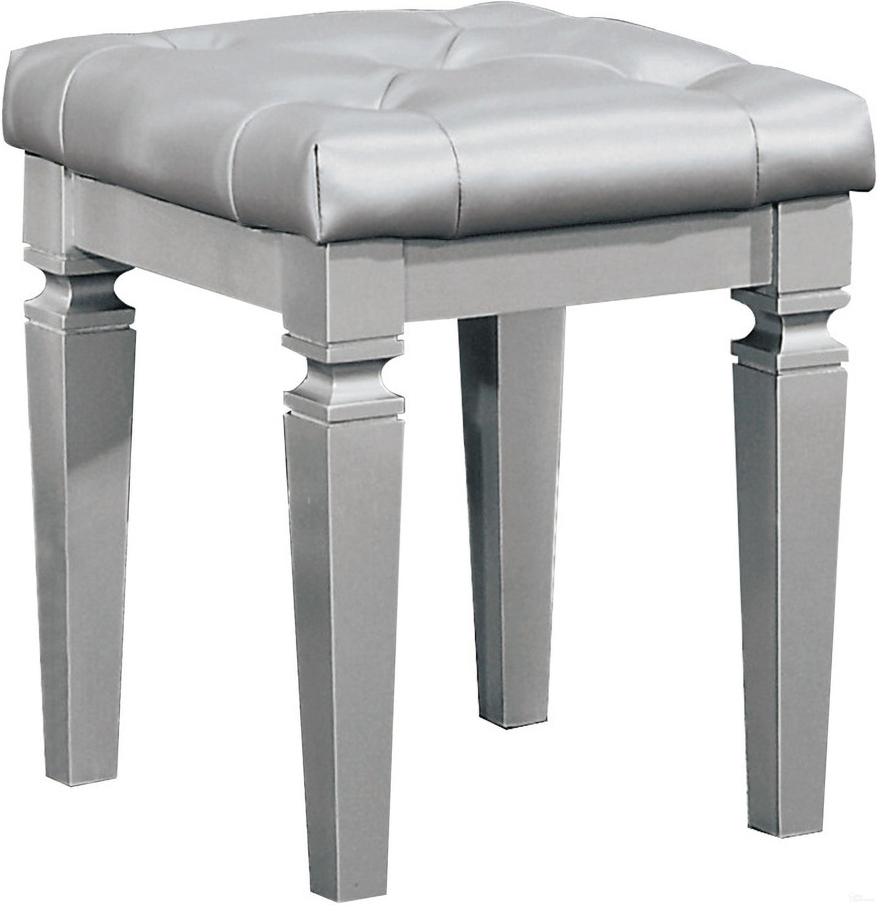 Allura Silver Vanity Stool by Homelegance | 1StopBedrooms