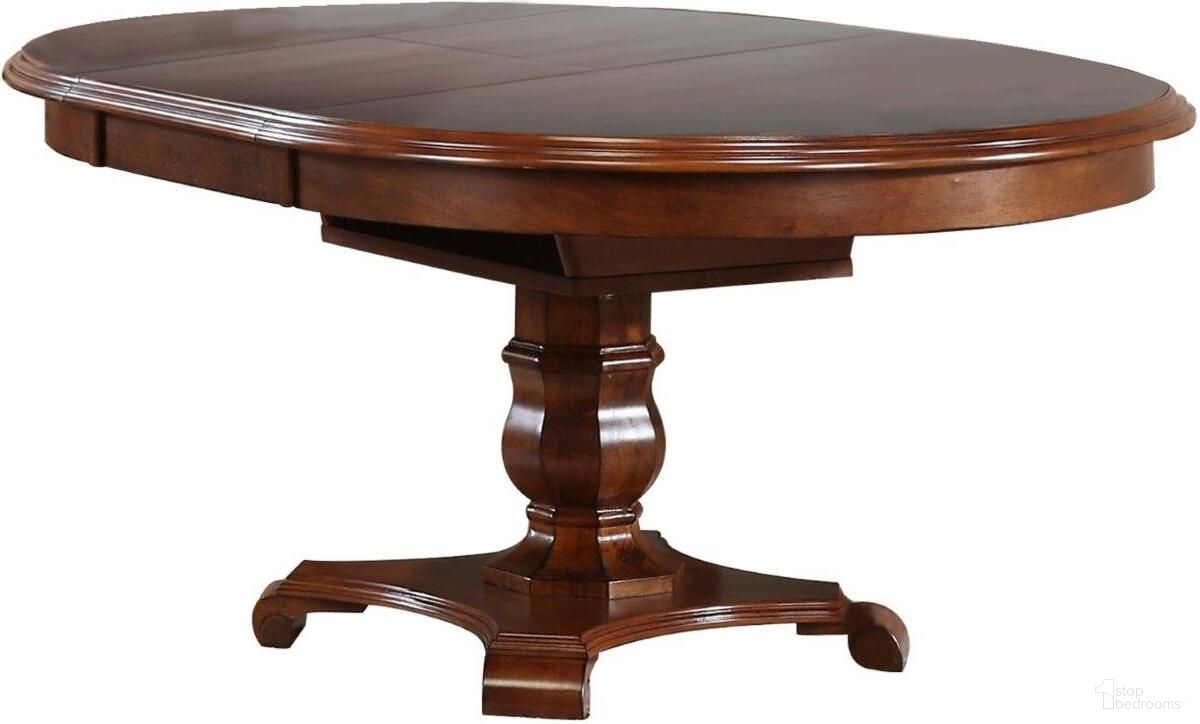 Andrews Chestnut Brown Butterfly Leaf Round Dining Table by Sunset ...