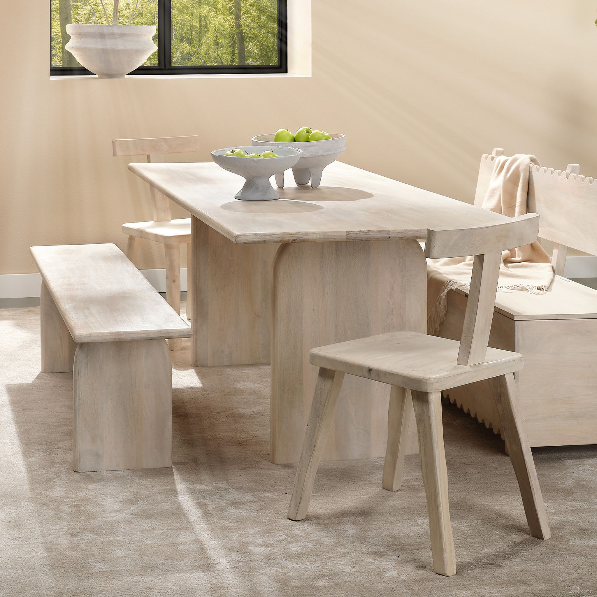 Arc Mango Wood Dining Table In Light Bleach by Jamie Young Company ...