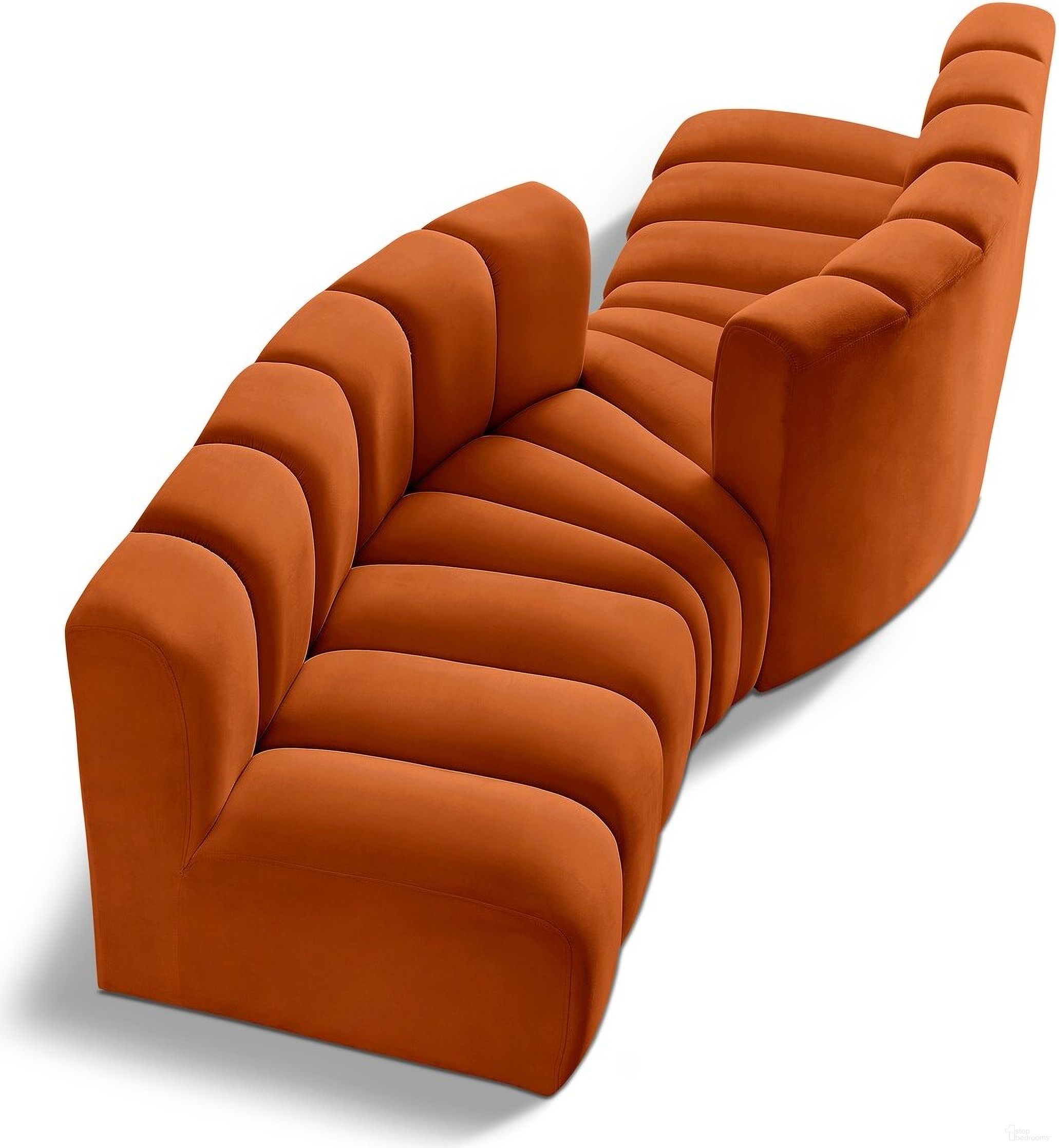Arc Modular Sofa In Cognac Velvet by Meridian | 1StopBedrooms