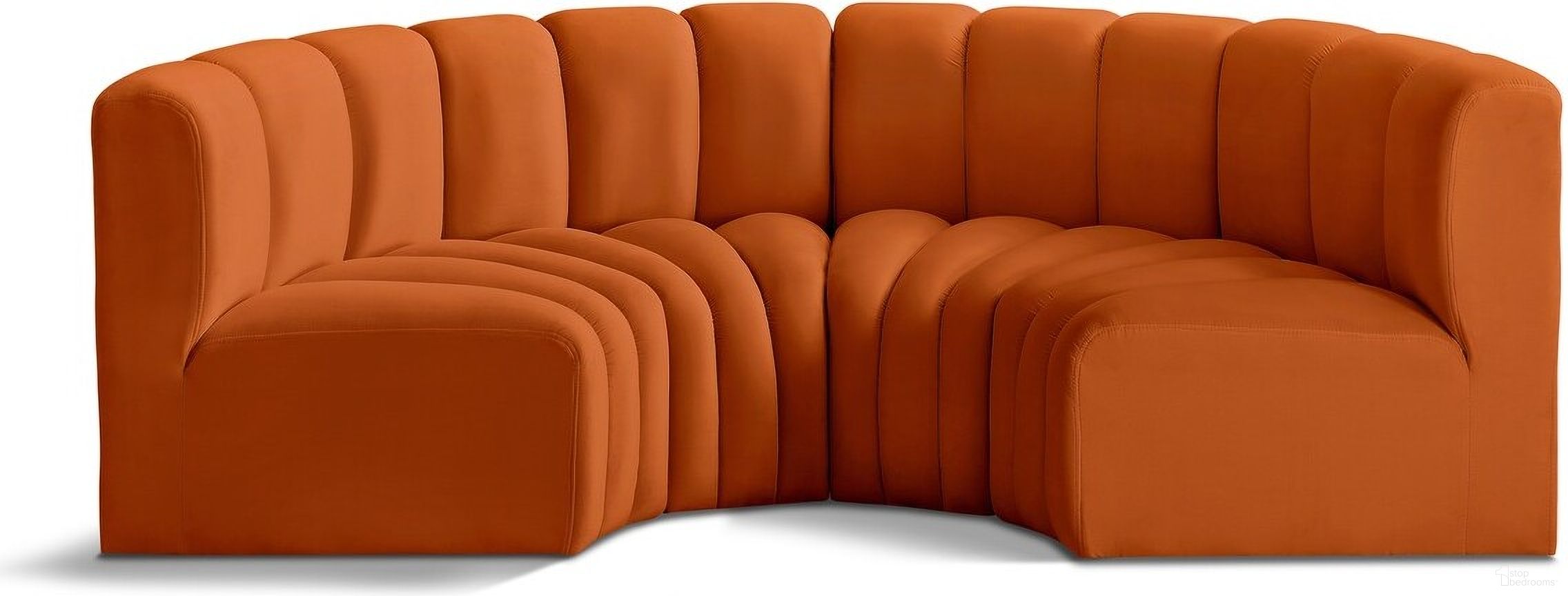 Arc Modular Sofa In Cognac Velvet by Meridian | 1StopBedrooms