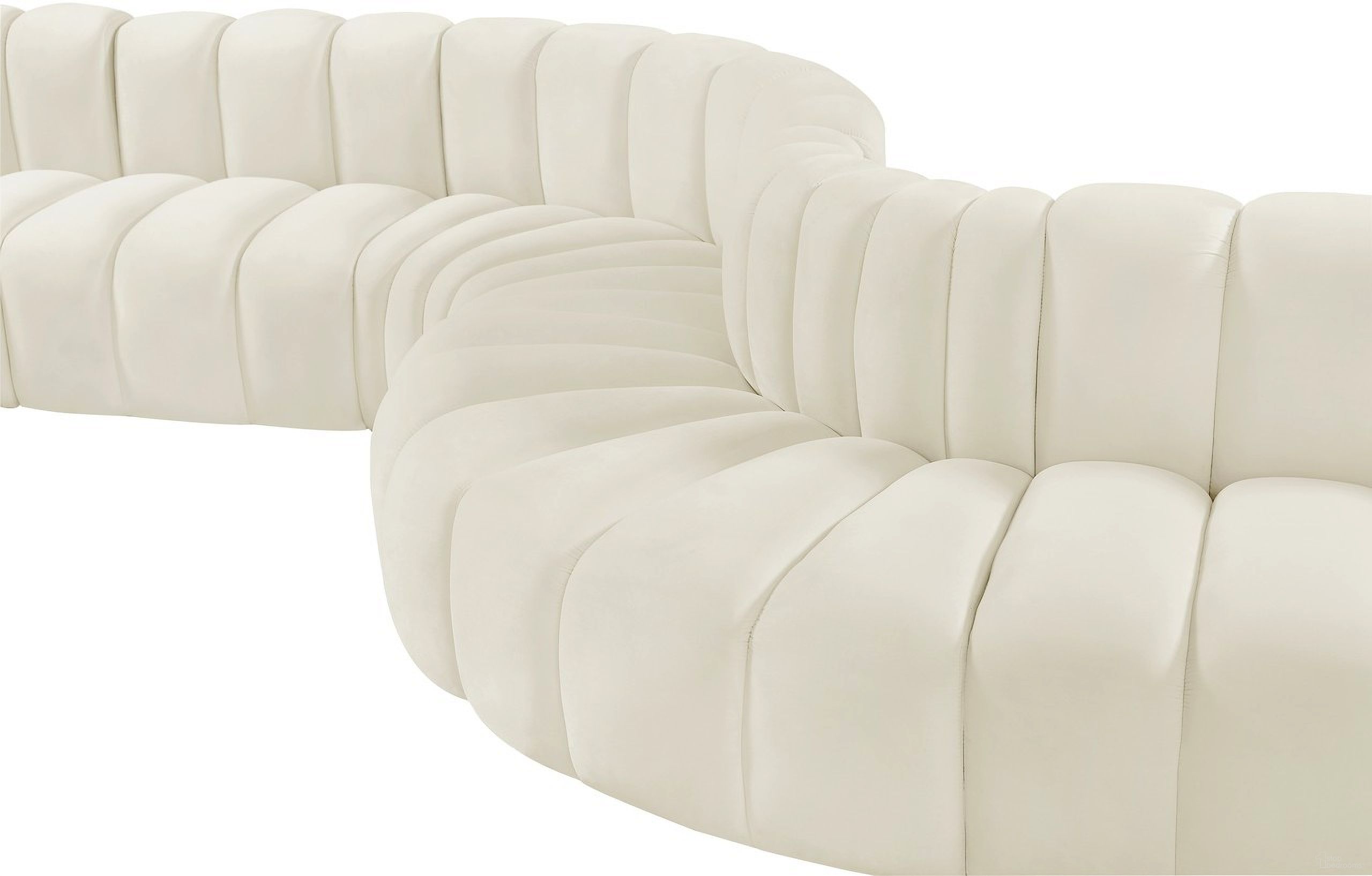 Arc Modular Sofa In Cream Velvet by Meridian | 1StopBedrooms