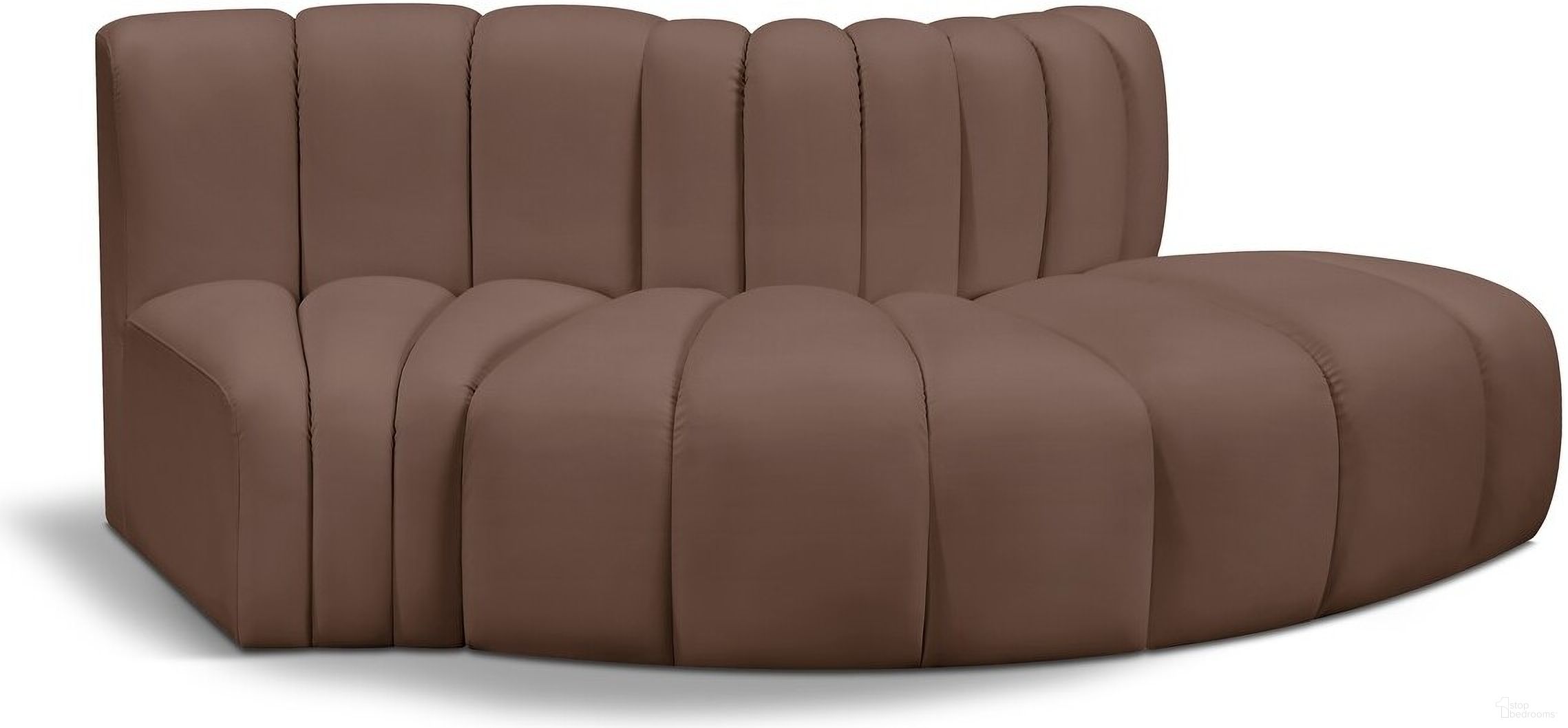 Arc Vegan Leather Modular Sofa In Brown by Meridian | 1StopBedrooms