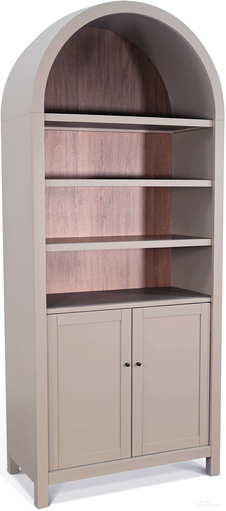 Arched Display Cabinet with Doors In Light Grey by Sunny Design ...