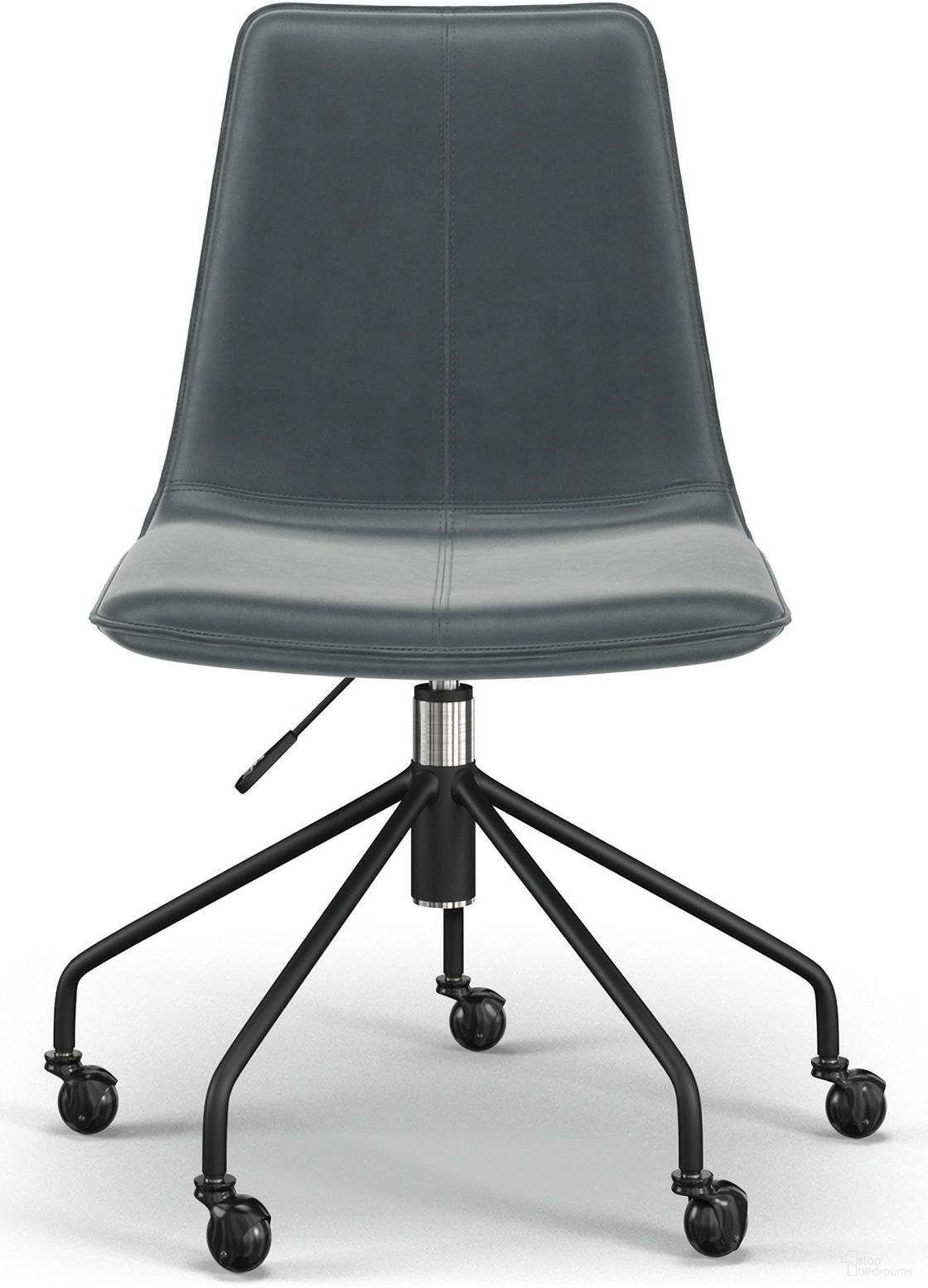 Arco Velvet Rolling Swivel Task Chair In Platinum by Aeon | 1StopBedrooms