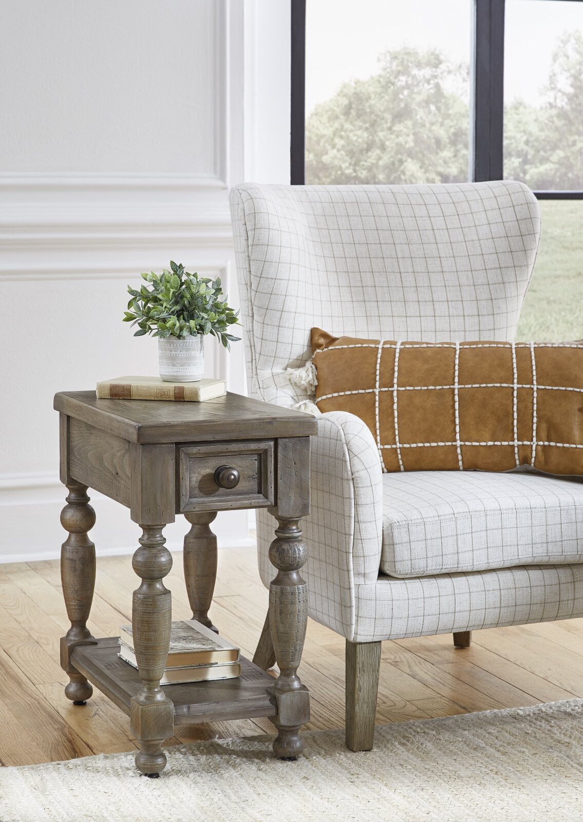 Aria Reclaimed Solid Wood Chairside End Table In Gray Wash by Null ...