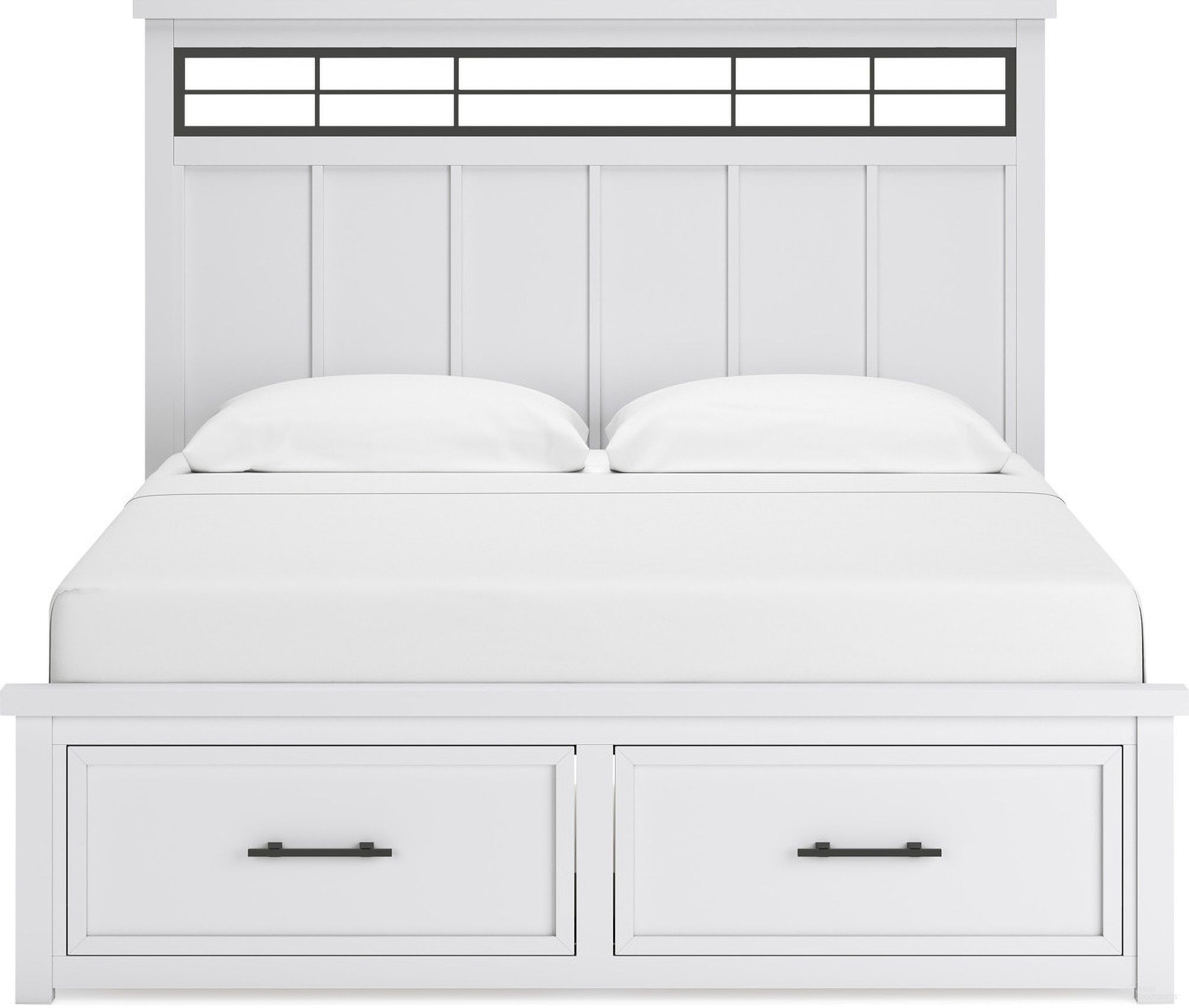 Ashbryn King Panel Storage Bed In White/Natural by Ashley Furniture ...