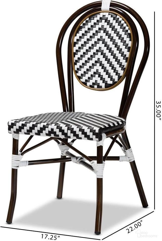 Baxton Studio Alaire Classic French Black And White Weaving And Dark ...