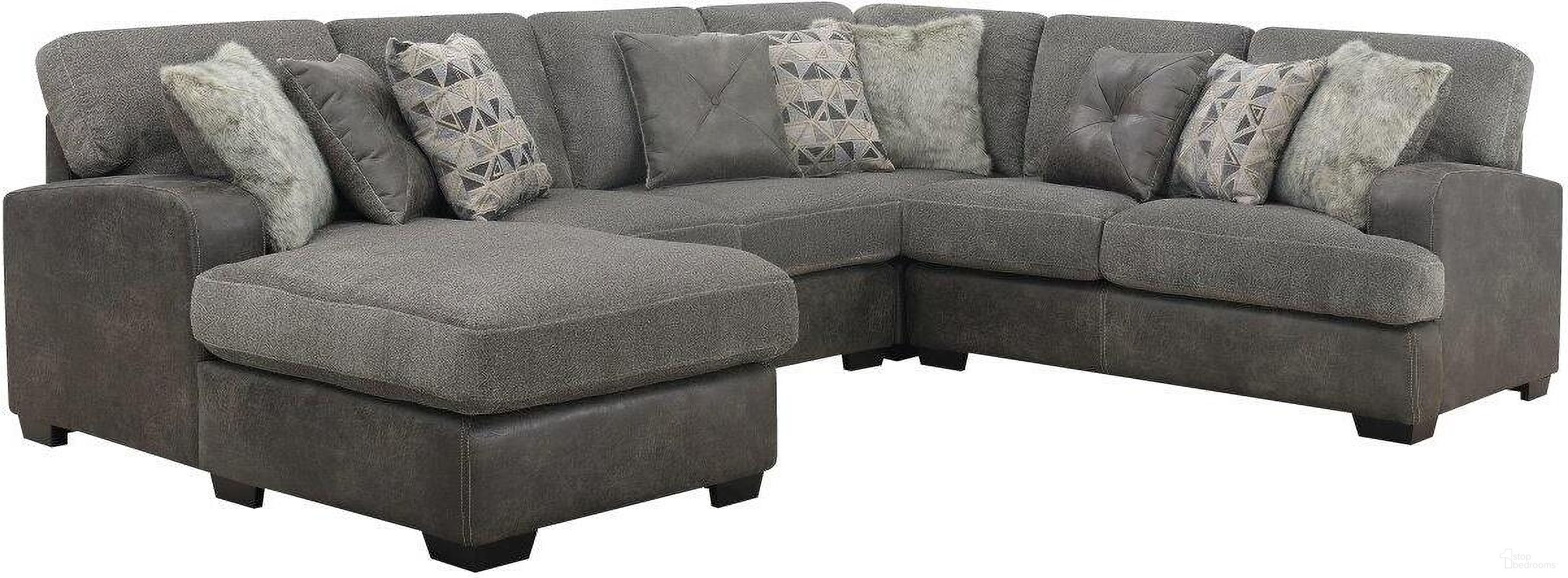 Berlin Modular 4 Piece Sectional In Gray Herringbone U4551-12-14-16-41 ...