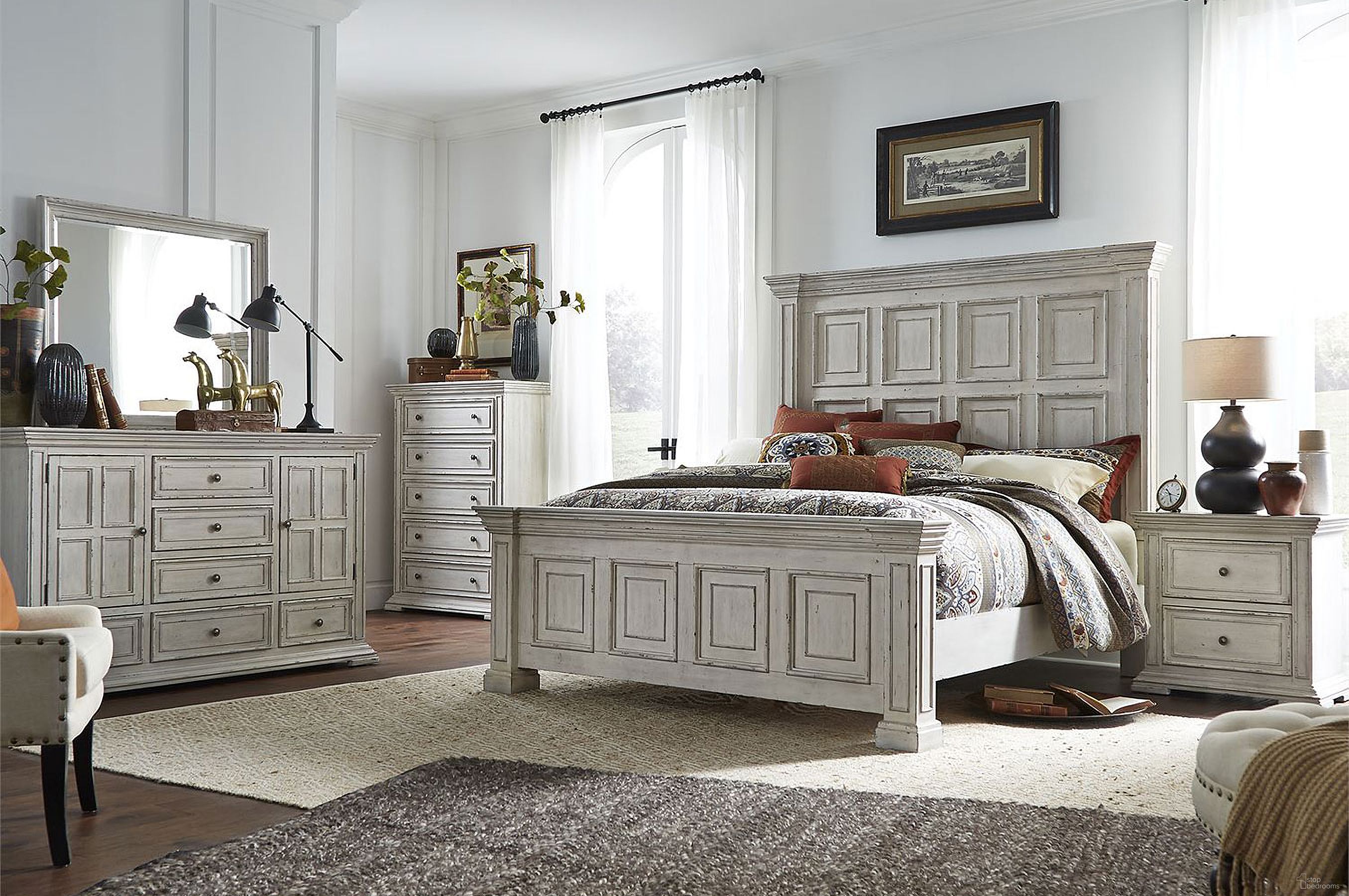 Big Valley Heavy Distressing Brownstone Panel Bedroom Set by Liberty ...