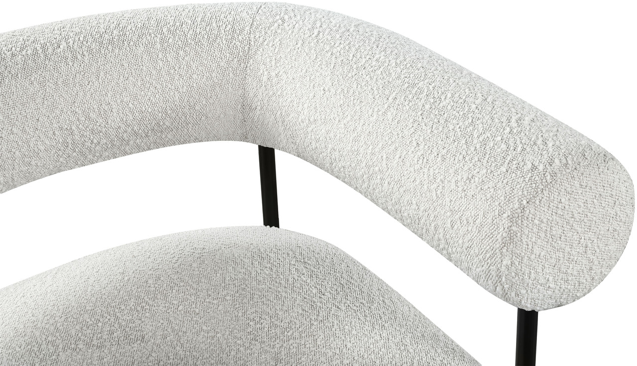 Blake Boucle Fabric Accent Chair In Cream by Meridian | 1StopBedrooms