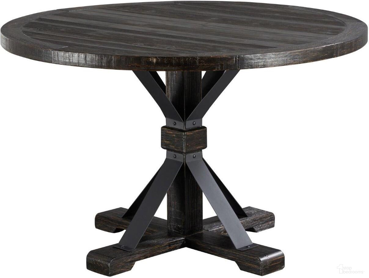 Broshound Dark Brown Round Dining Room Table by Ashley Furniture ...