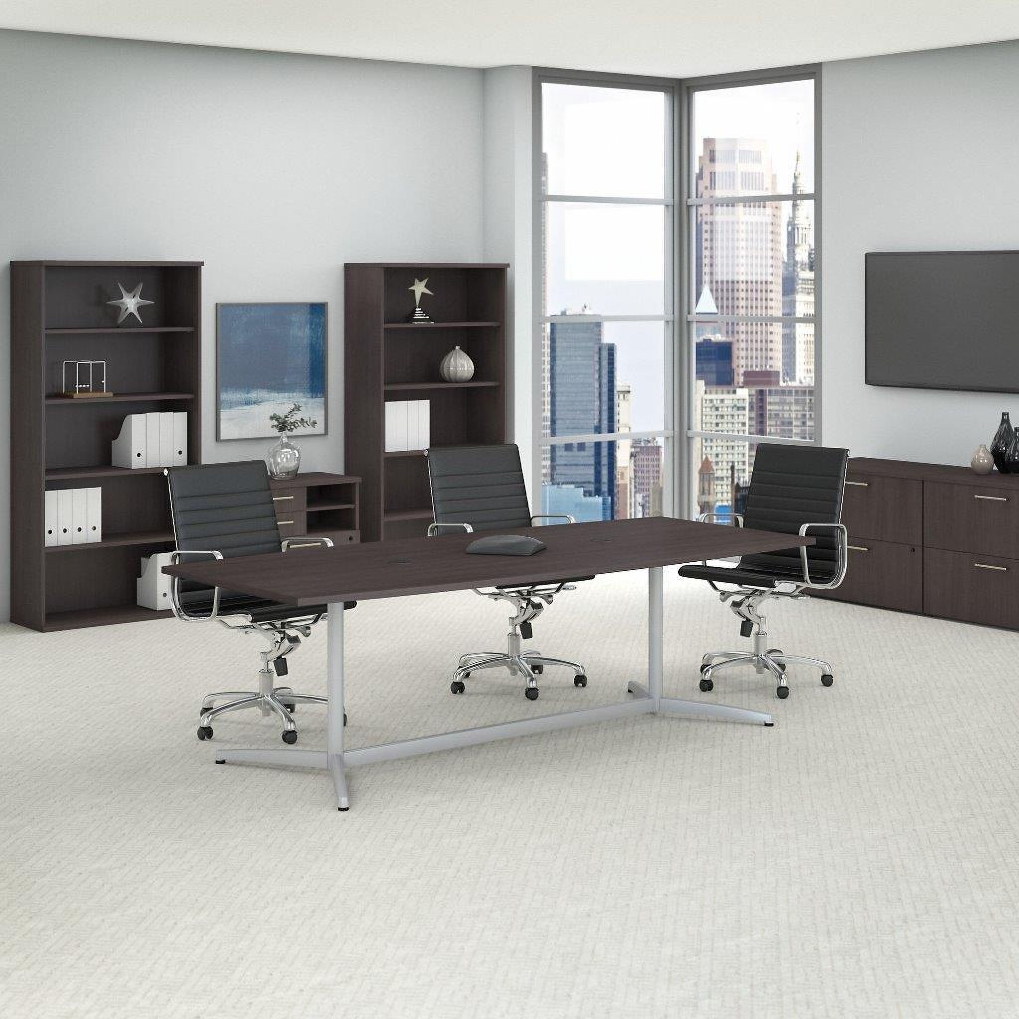 Bush Business Furniture 96W x 42D Boat Shaped Conference Table with ...