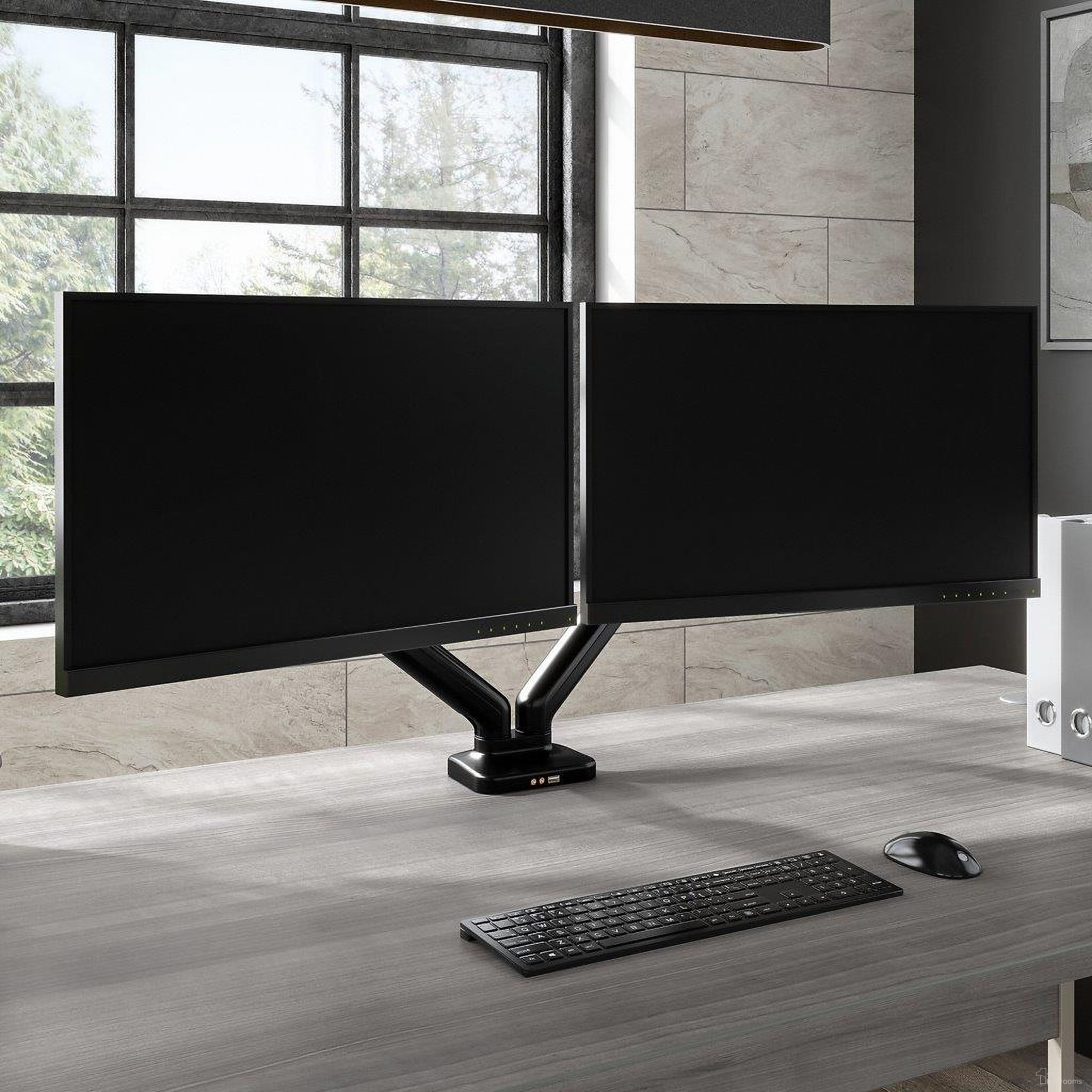 Bush Business Furniture Adjustable Dual Monitor Arm with Usb Port in ...