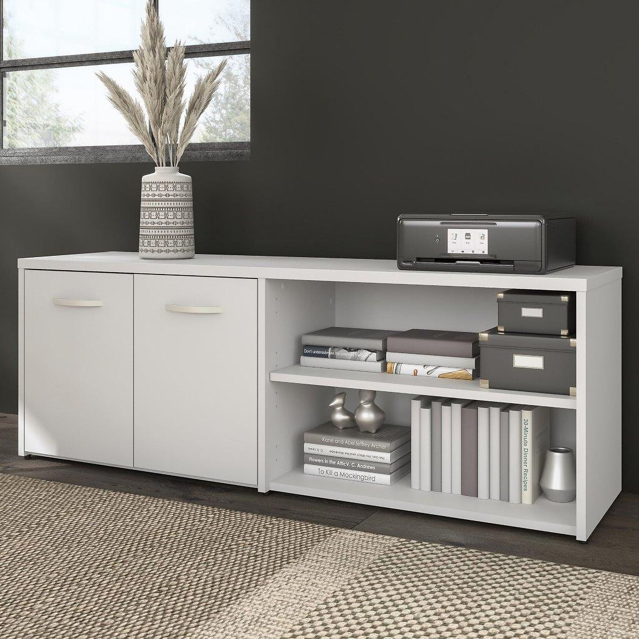Bush Business Furniture Hybrid Low Storage Cabinet with Doors and ...