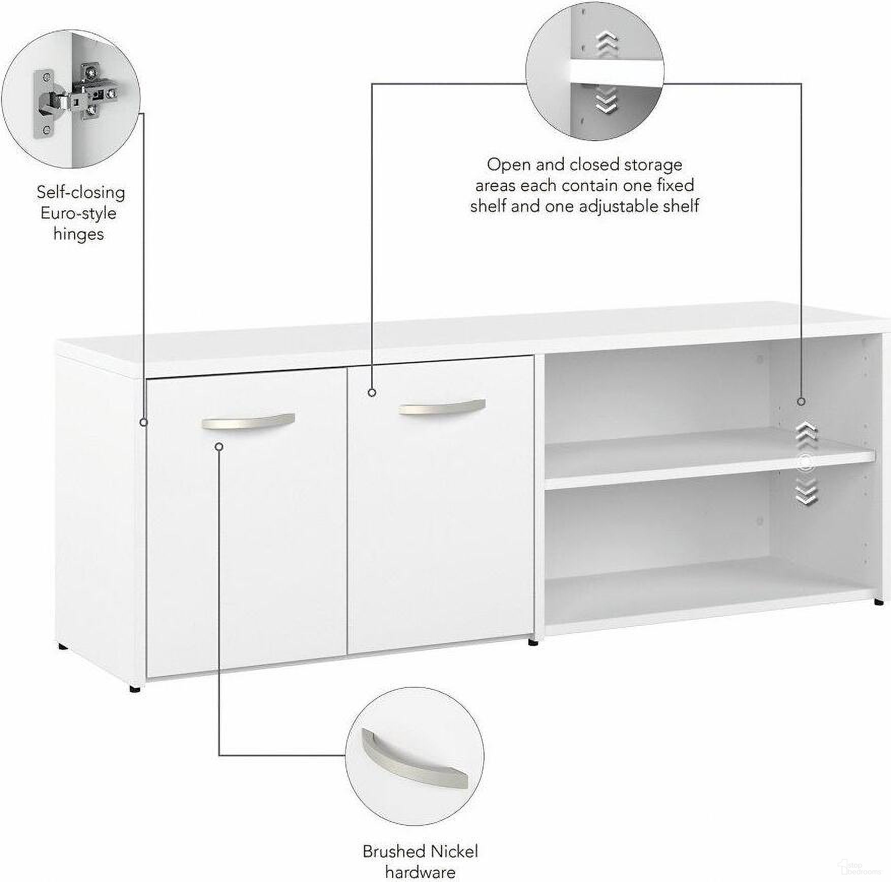Bush Business Furniture Hybrid Low Storage Cabinet with Doors and ...