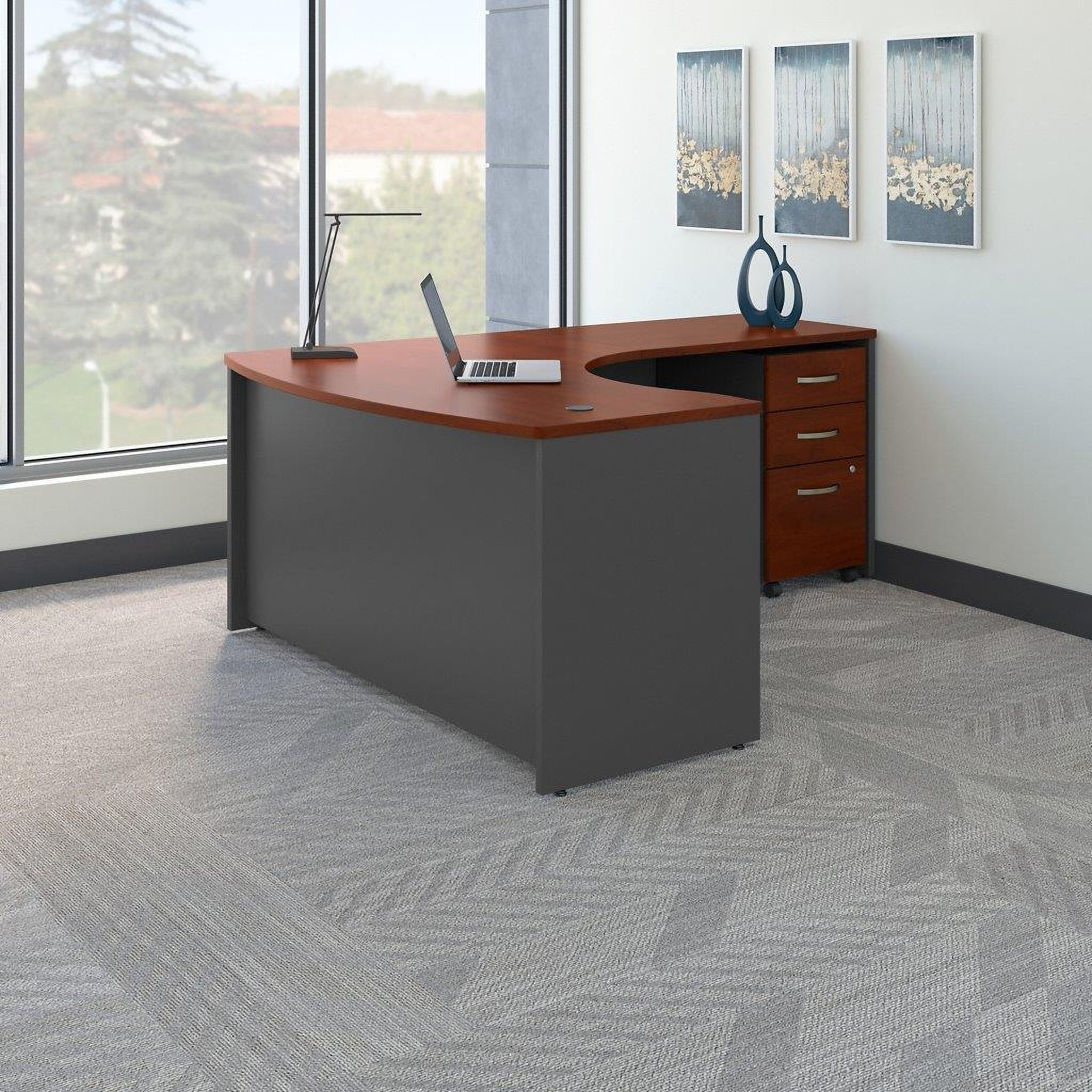 Bush Business Furniture Series C Right Handed L Shaped Desk with Mobile ...